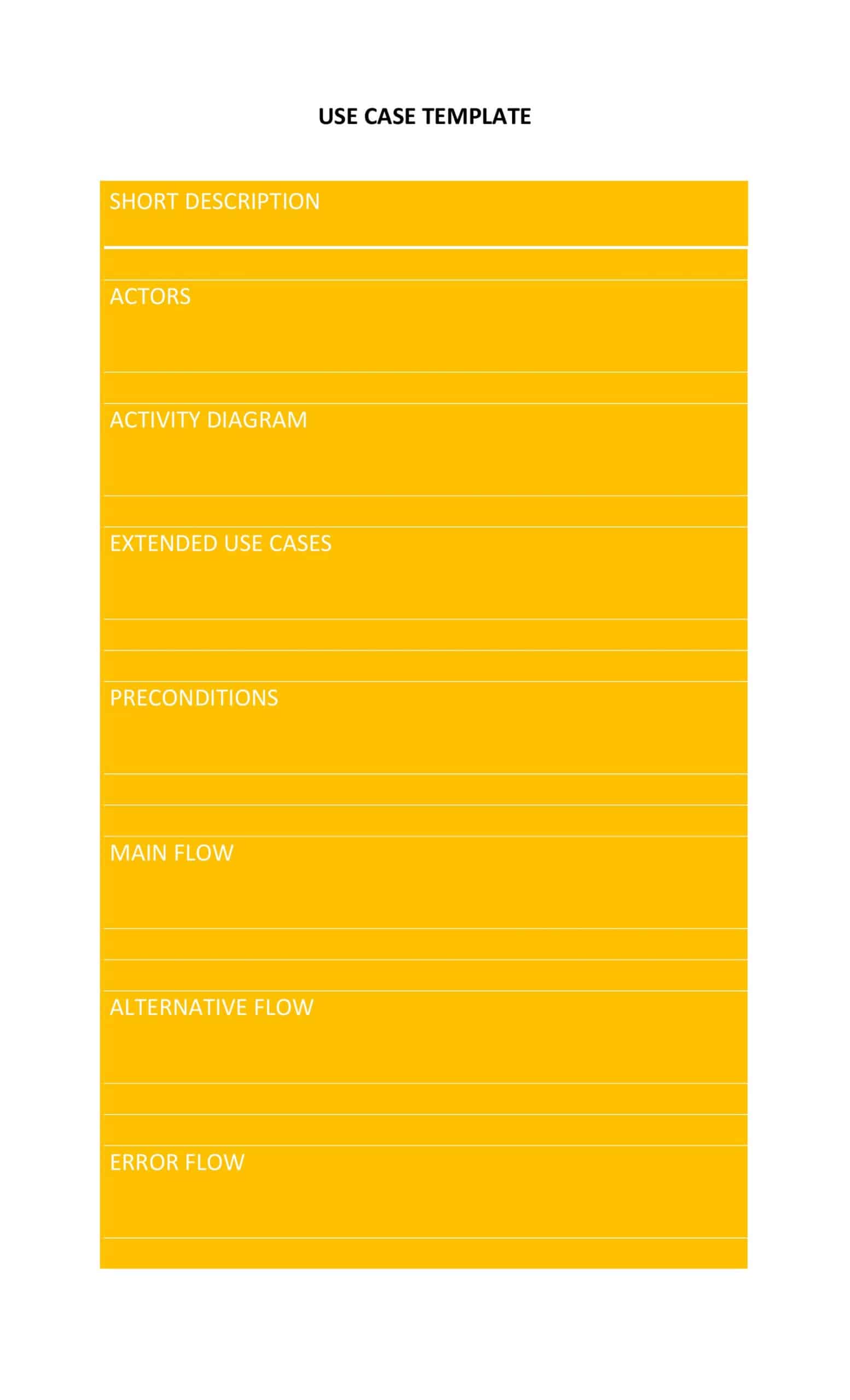 Free Printable Use Case Templates Word Excel PDF 