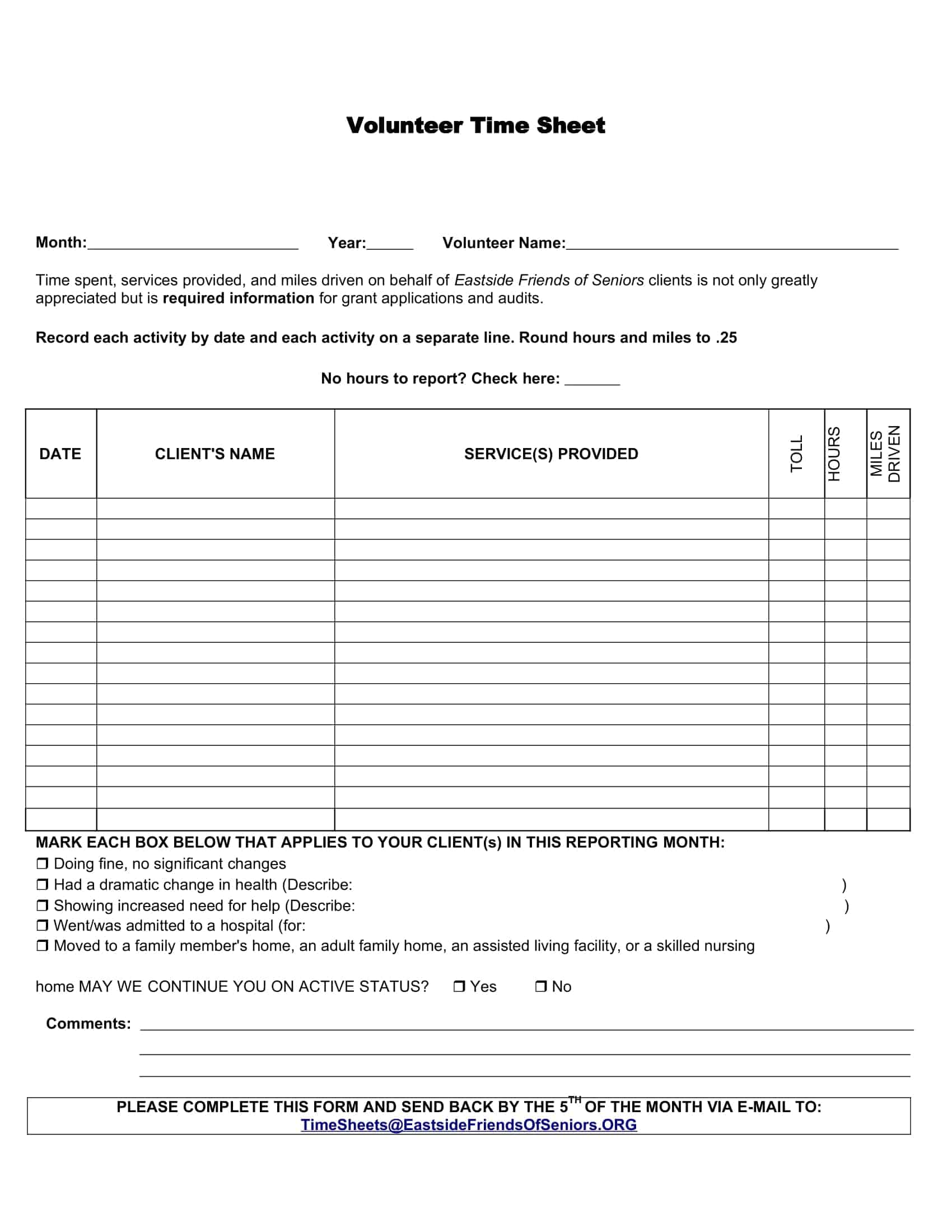 Free Printable Volunteer Hours Log Templates Excel PDF Form Sheet Free Printable Volunteer Hours Log Templates Excel PDF Form Sheet