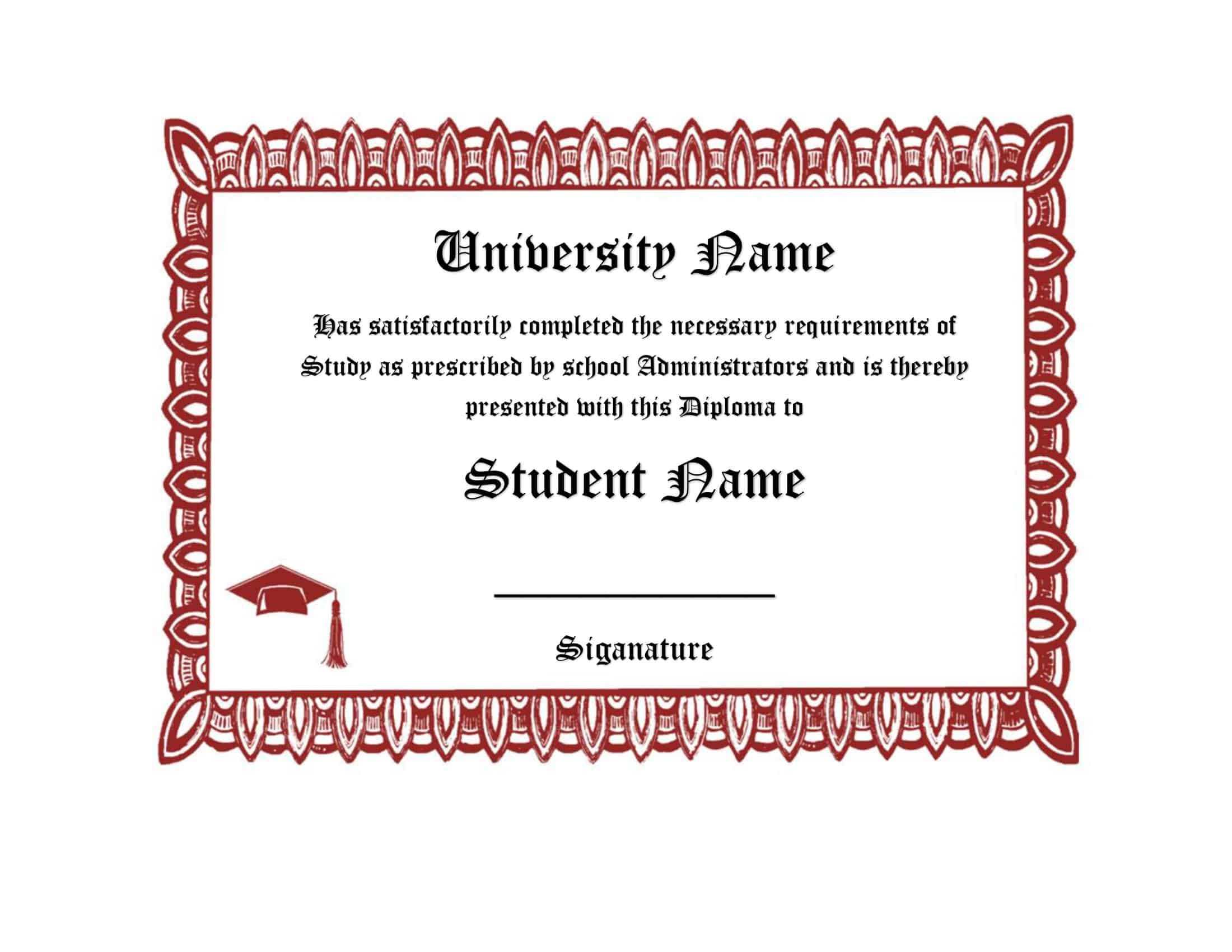Free Printable Fake & Real Diploma Templates [PDF, Word] College