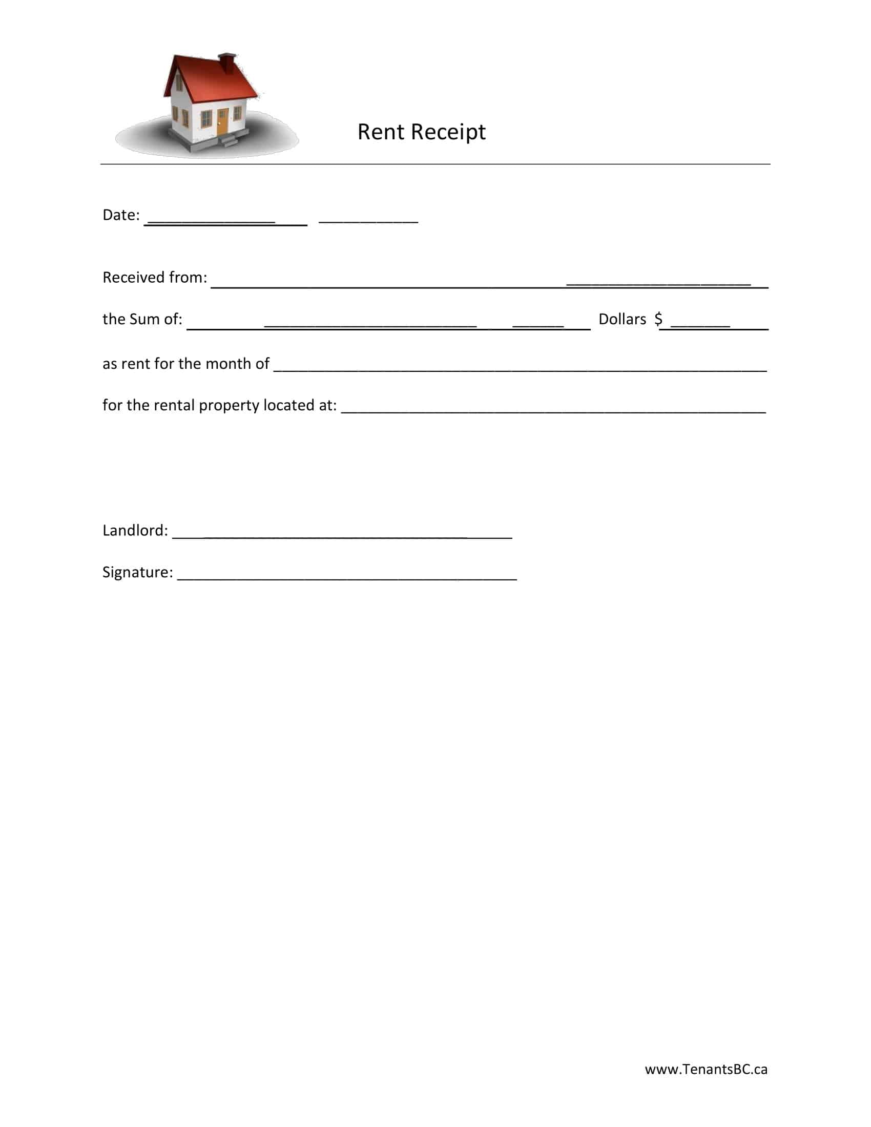 Free Printable Rent Receipt Template Word Excel Fillable Download Free Printable Rent Receipt Template Word Excel Fillable Download
