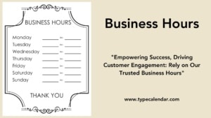 Free Printable Business Hours Templates [PDF, Word, Excel]