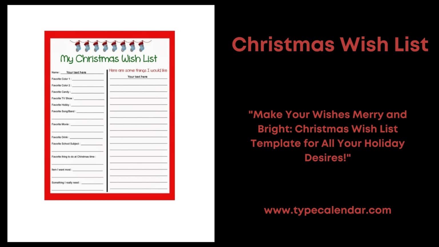 Free Printable Christmas Wish List Templates [PDF, Word, Excel]
