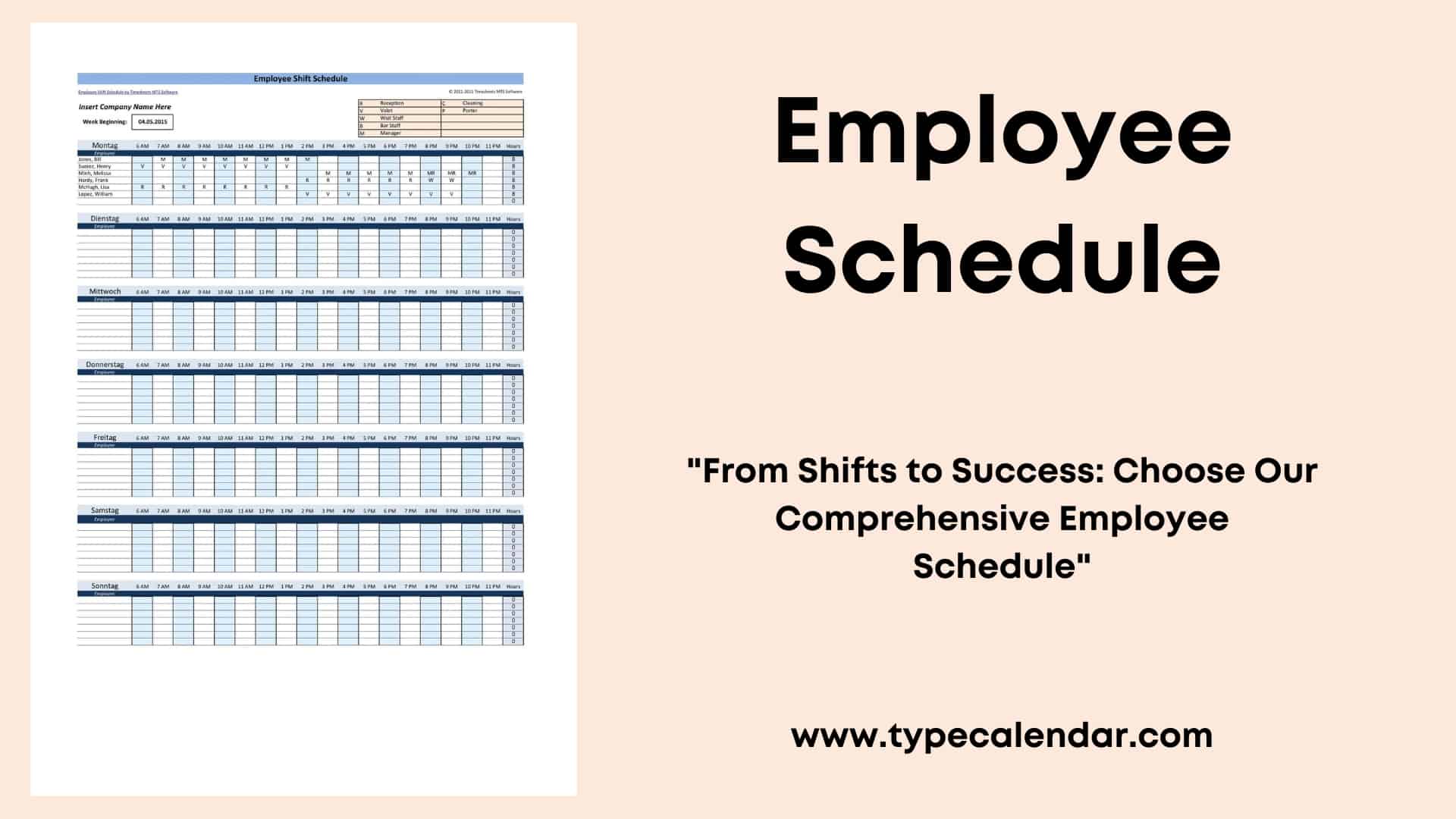 Excel Template Employee Schedule
