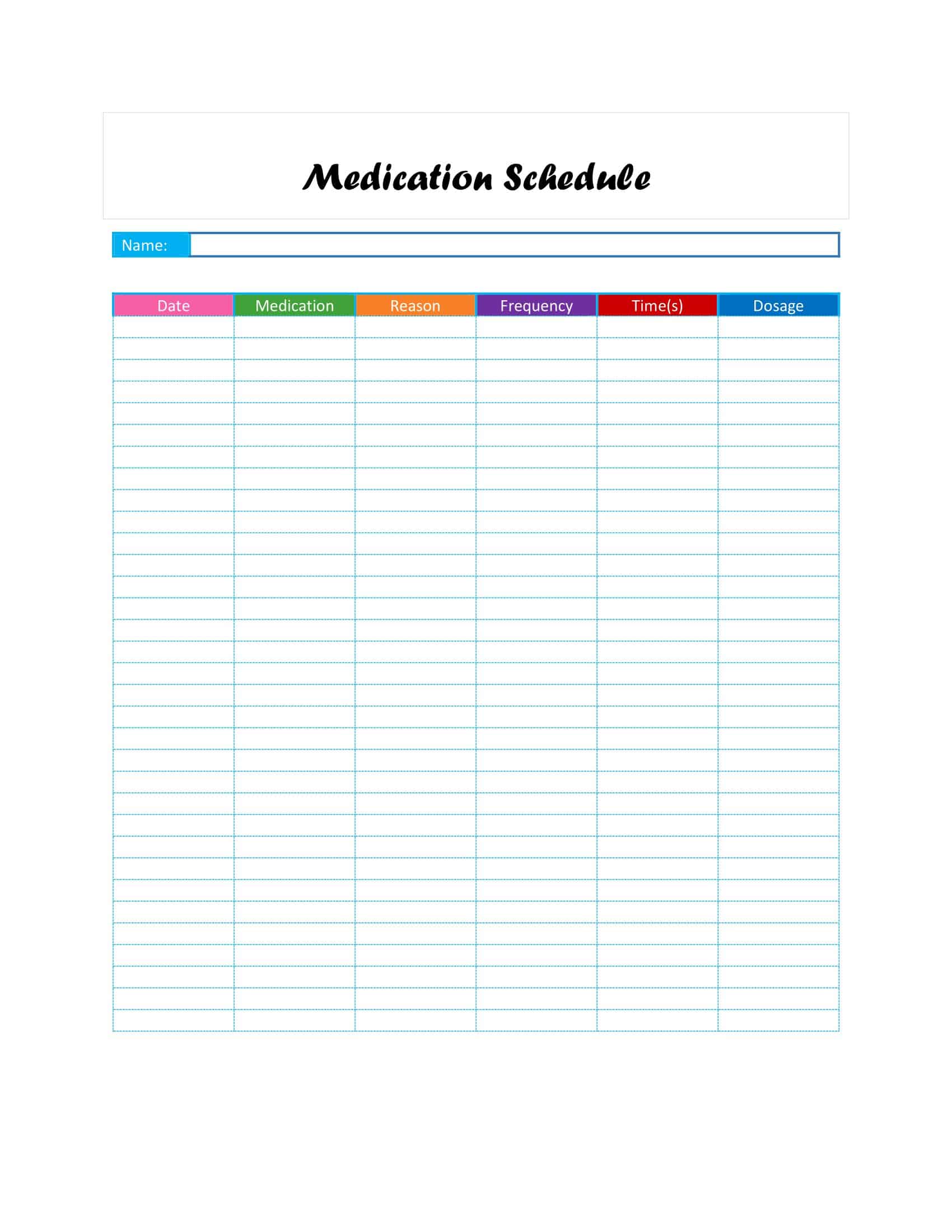 Medication Schedule Medication Schedule