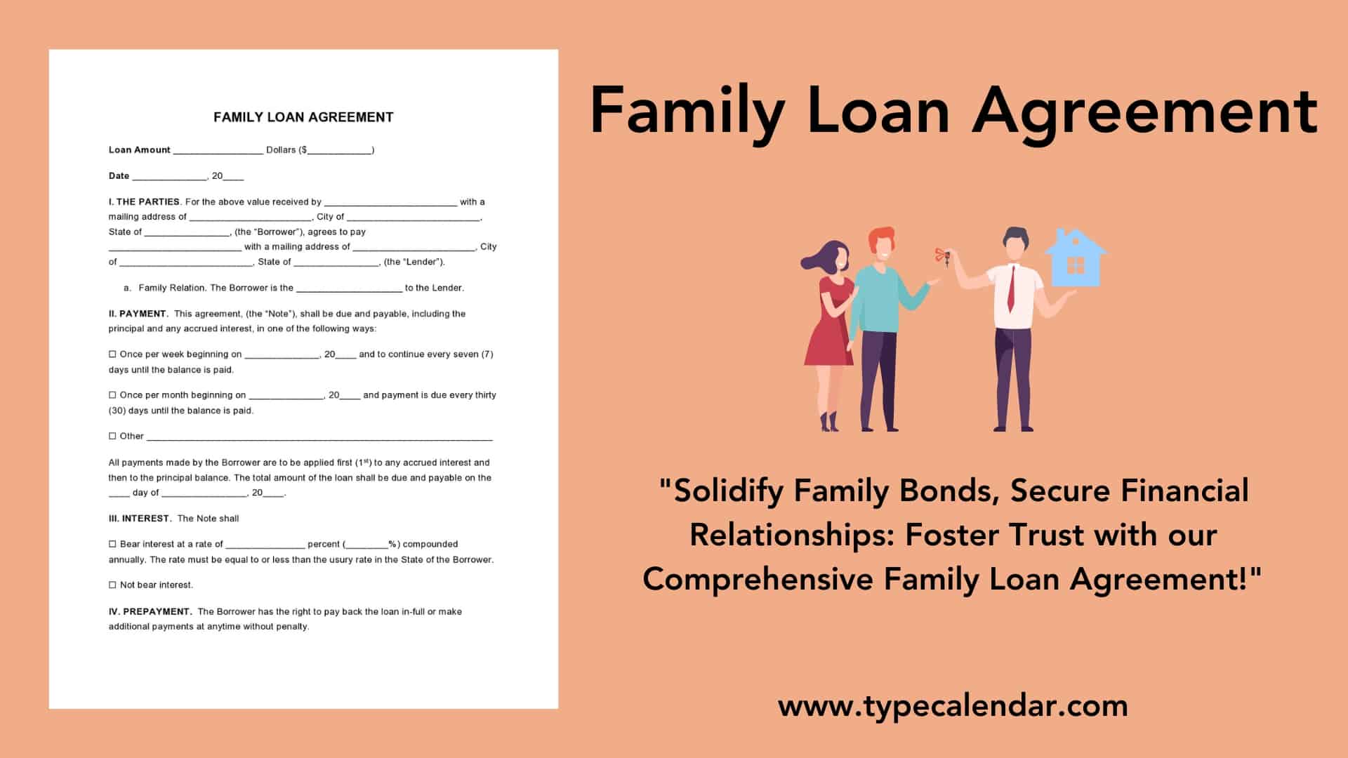 Free Printable Family Loan Agreement Templates PDF Word Excel Inter