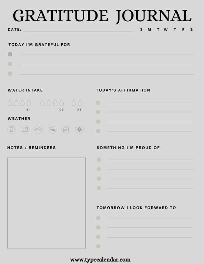 Free Printable Gratitude Journal Templates Cultivate Positivity PDF 