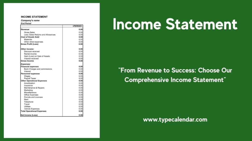 Free Printable Income Statement Templates Excel Word PDF Free Printable Income Statement Templates Excel Word PDF