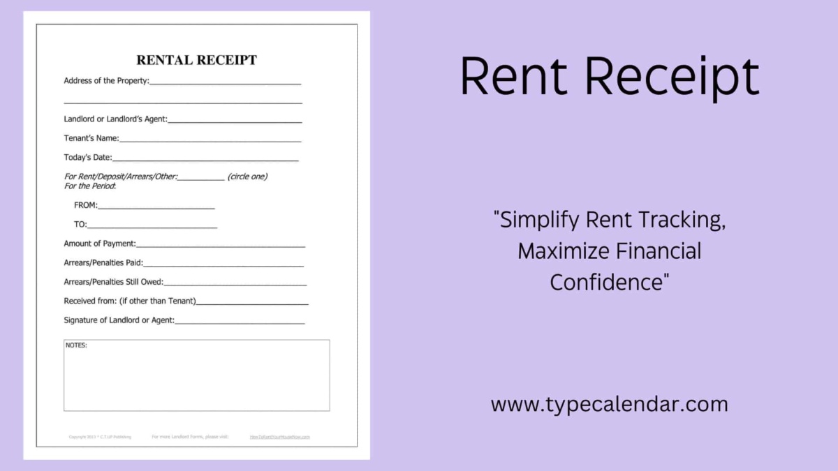 Free Printable Rent Receipt Template [Word, Excel] +Fillable Download