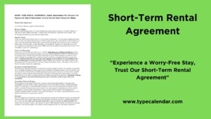 Free Printable Short-Term Rental Agreement Templates [Word, PDF]
