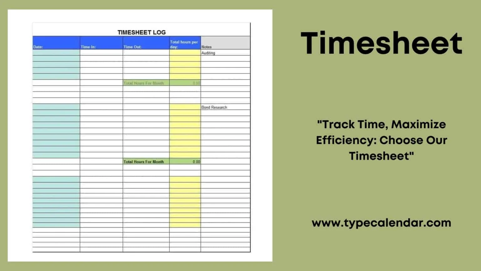 Free Printable Timesheet Templates [Excel, PDF, Word]