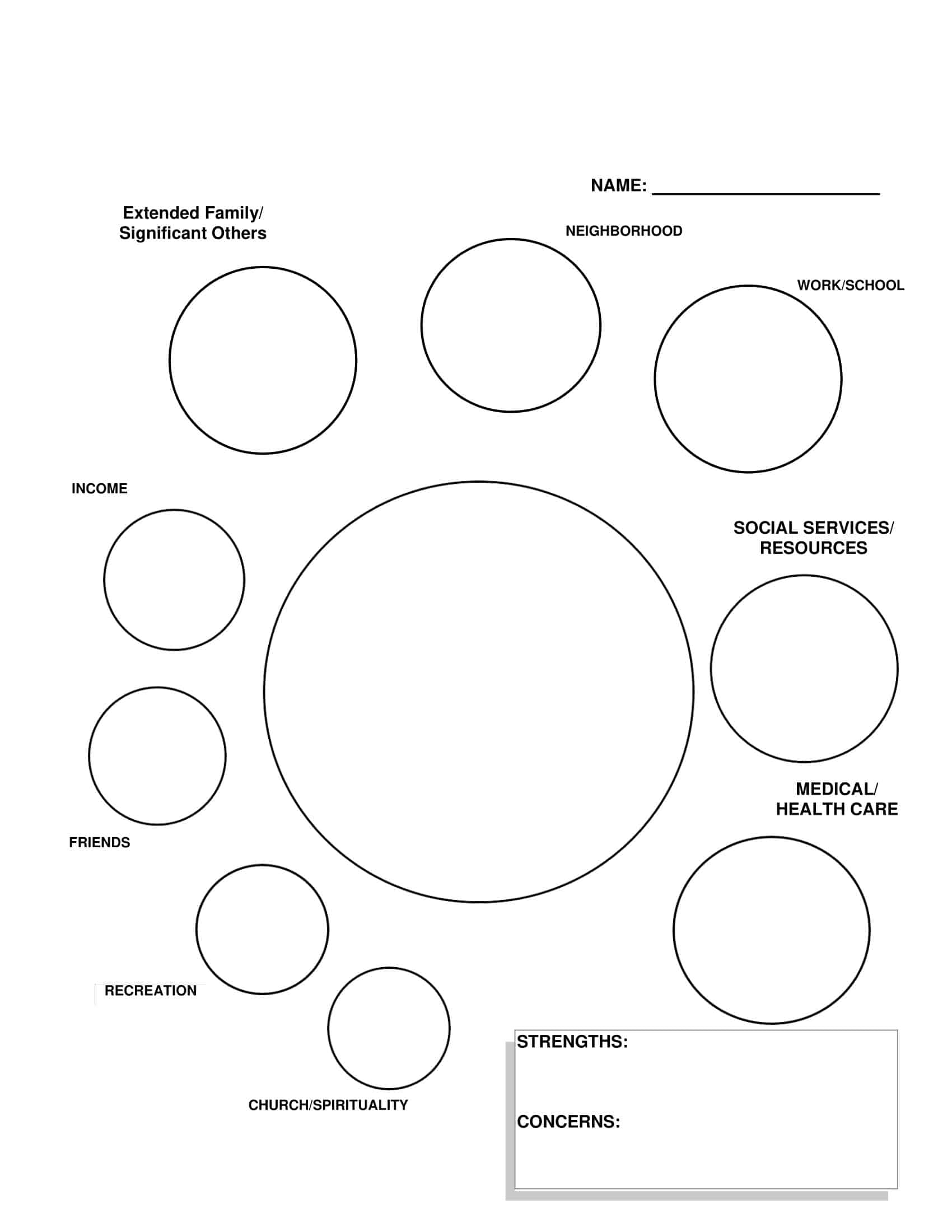 Free Printable Ecomap Templates Word PDF Social Workers