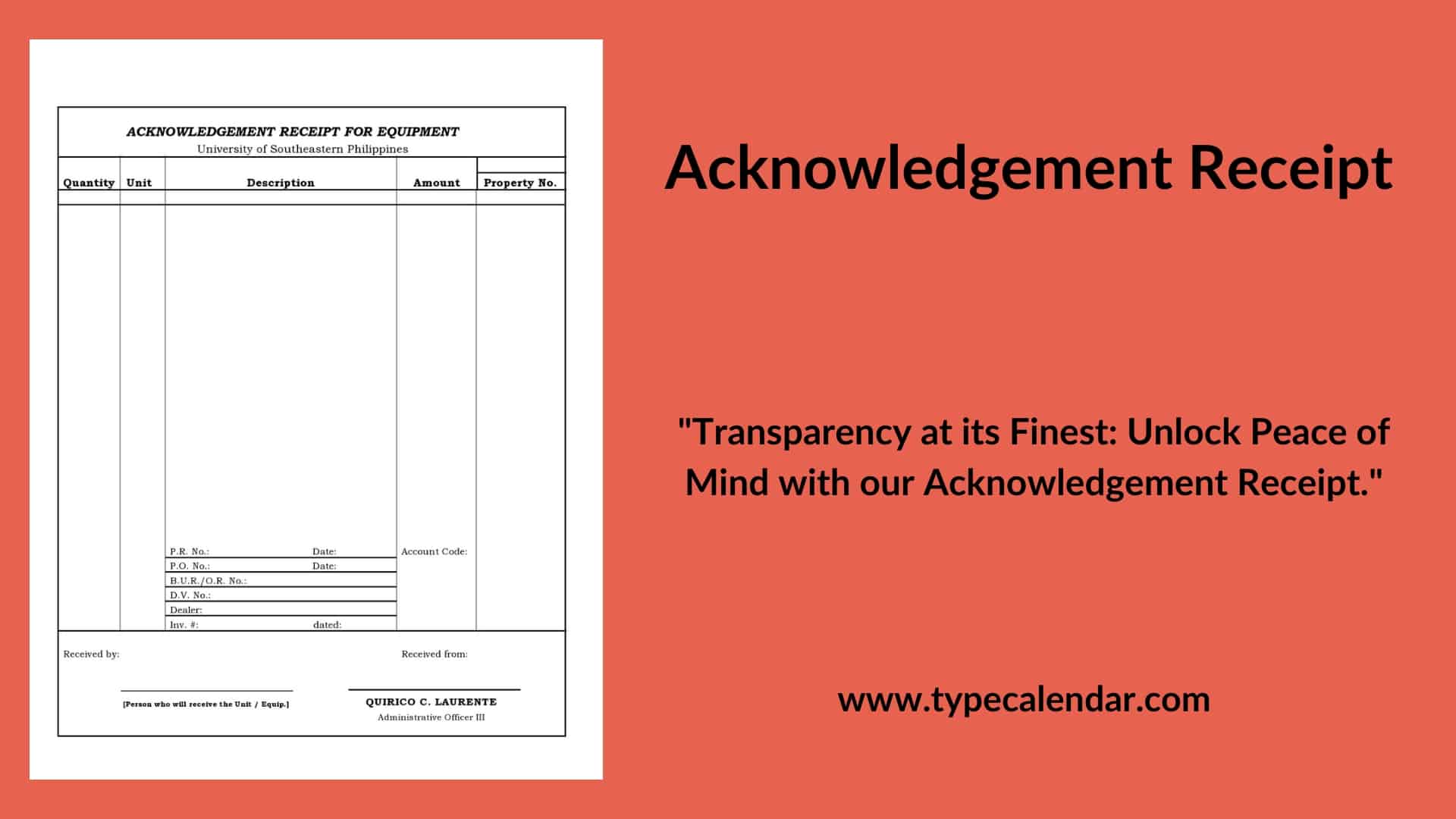 Printable Acknowledgement Receipt Template Receipt Fo Vrogue co