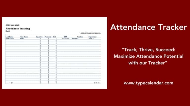 Free Printable Attendance Tracker Templates [Word]
