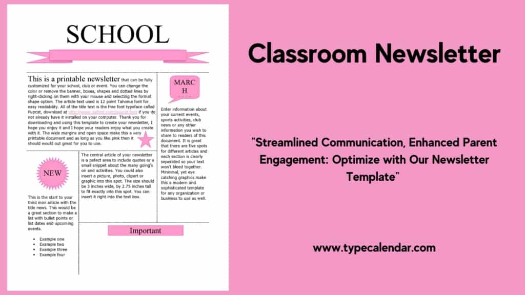 Free Printable Classroom Newsletter Templates [Word] Editable