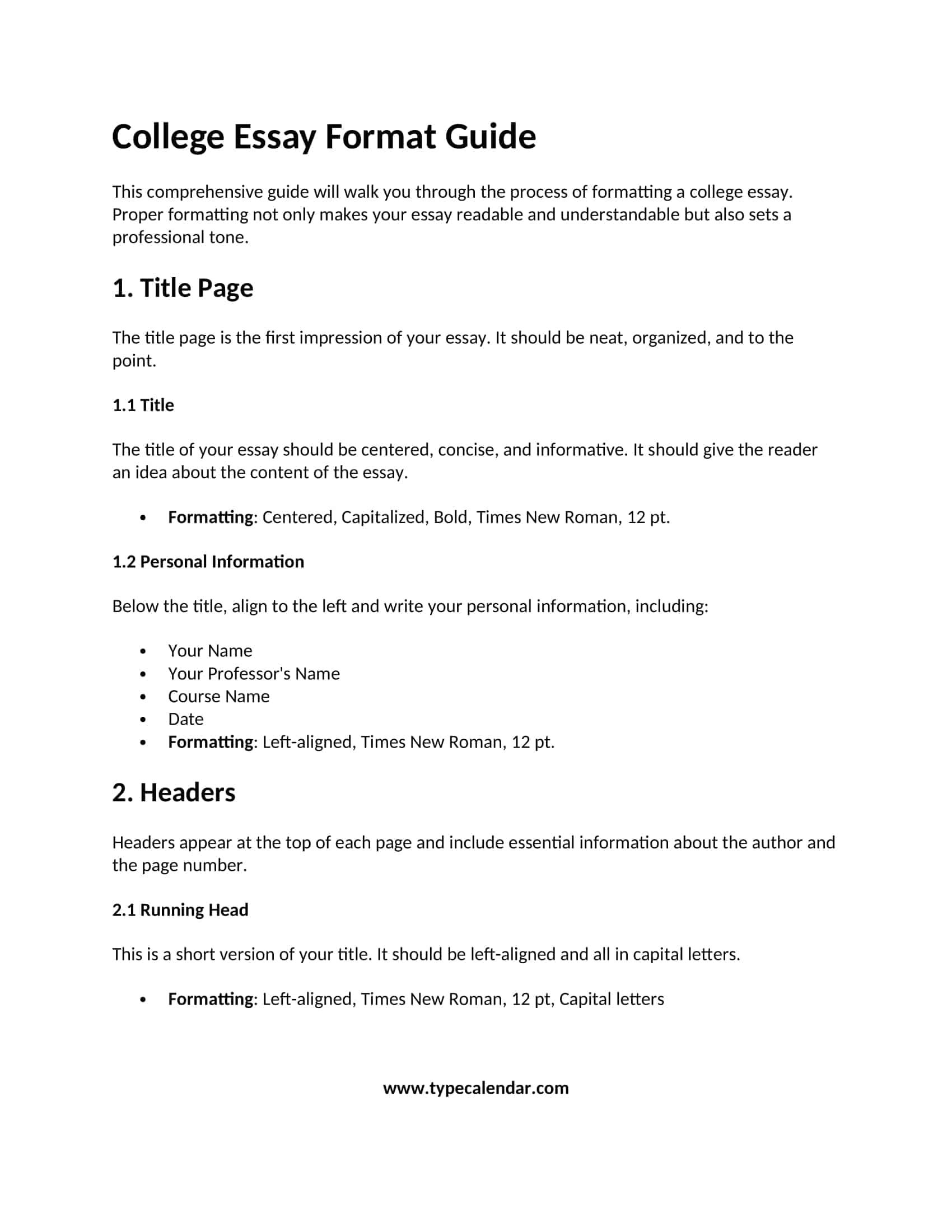 40 Free Printable College Essay Format Templates PDF Examples