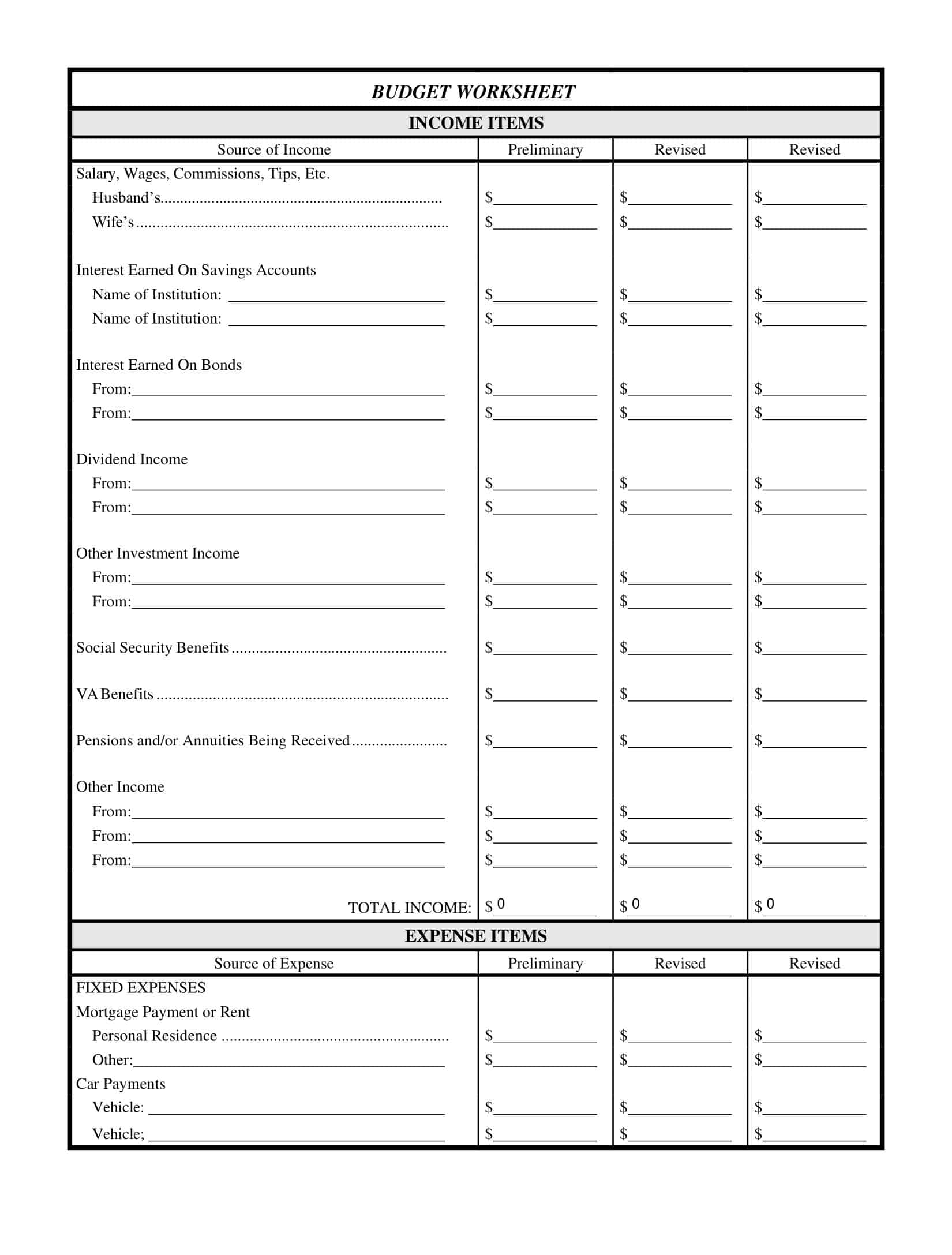 Money Management Worksheets For Adults Money Management Worksheets For Adults