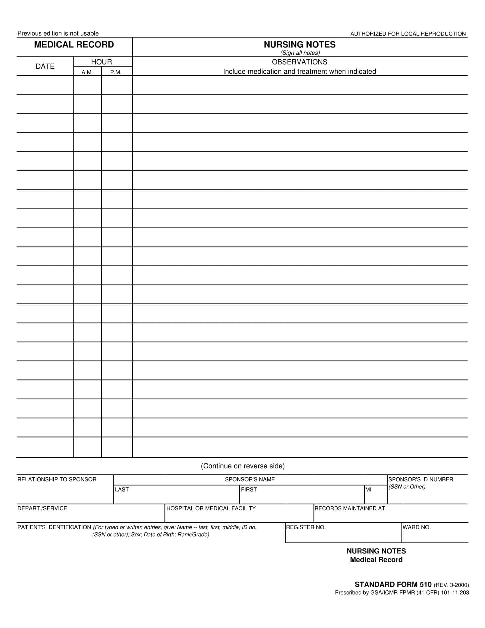 Free Printable Nursing Notes Templates Word PDF Free Printable Nursing Notes Templates Word PDF