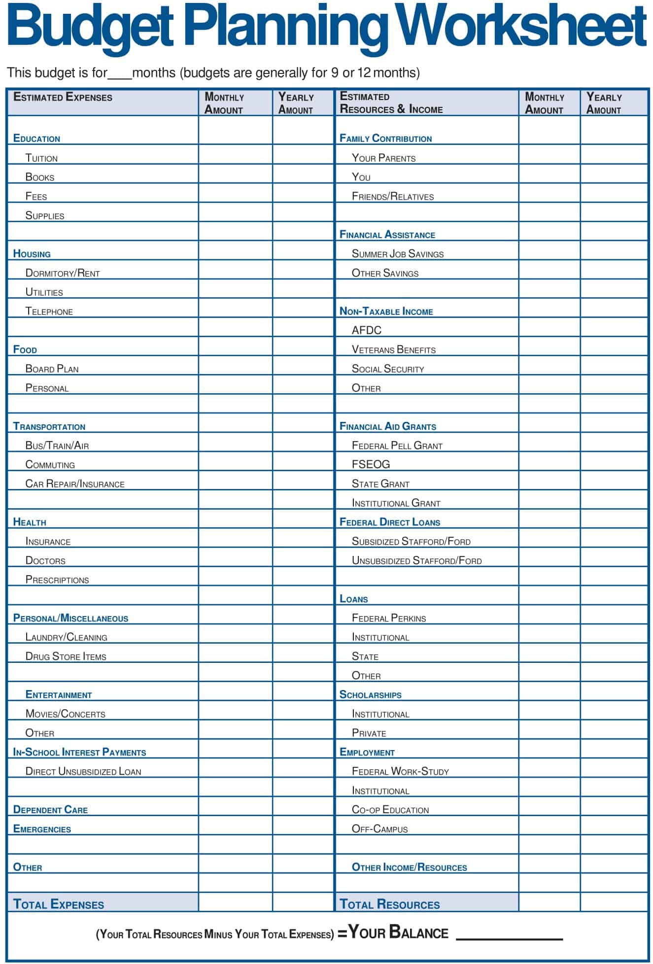 Free Printable Money Management Worksheet Templates PDF Word Free Printable Money Management Worksheet Templates PDF Word