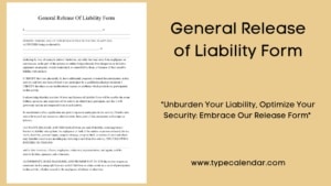 Free Printable General Release Of Liability Form Templates [PDF, Word]