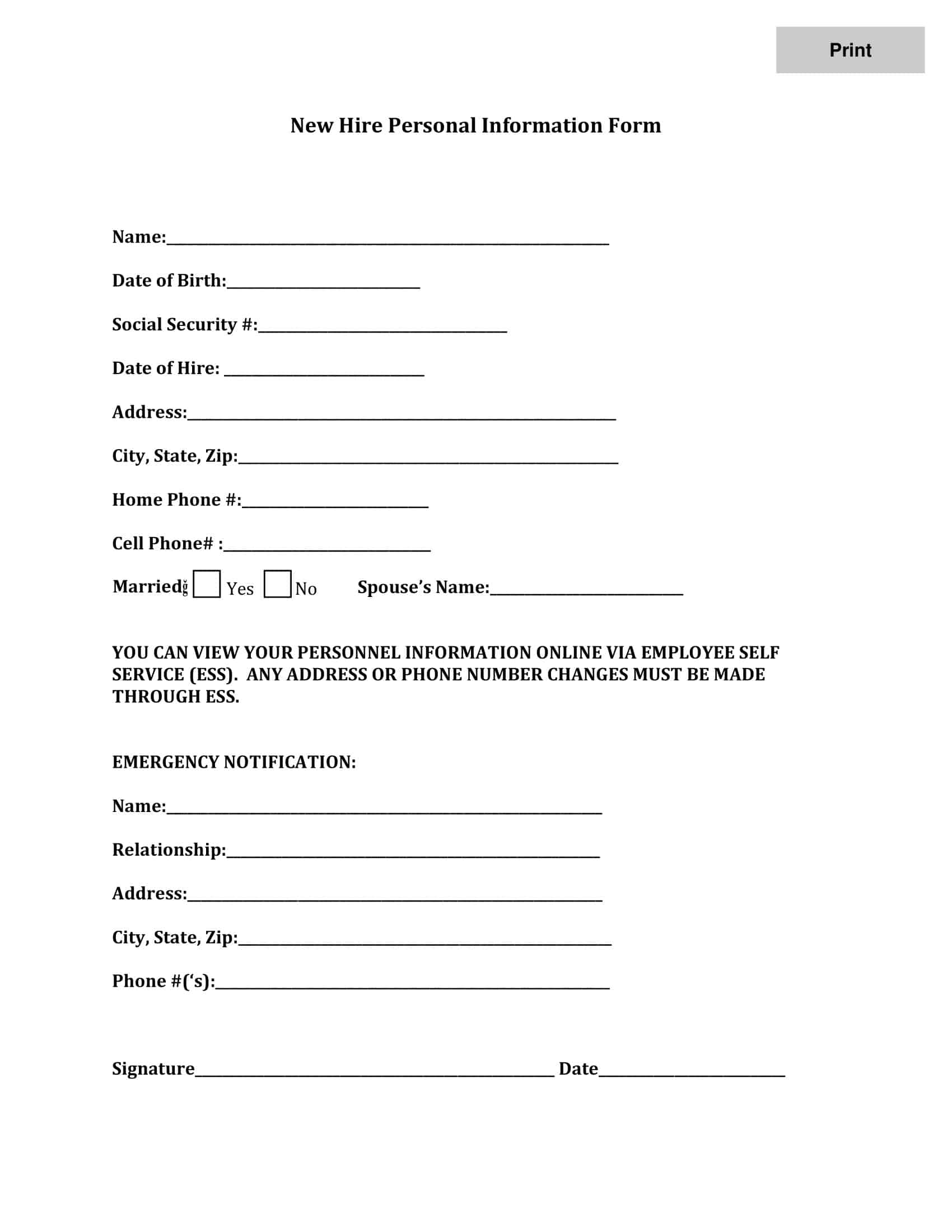 Free Printable Employee Information Form Templates PDF Word Excel free-printable-employee-information-form-templates-pdf-word-excel