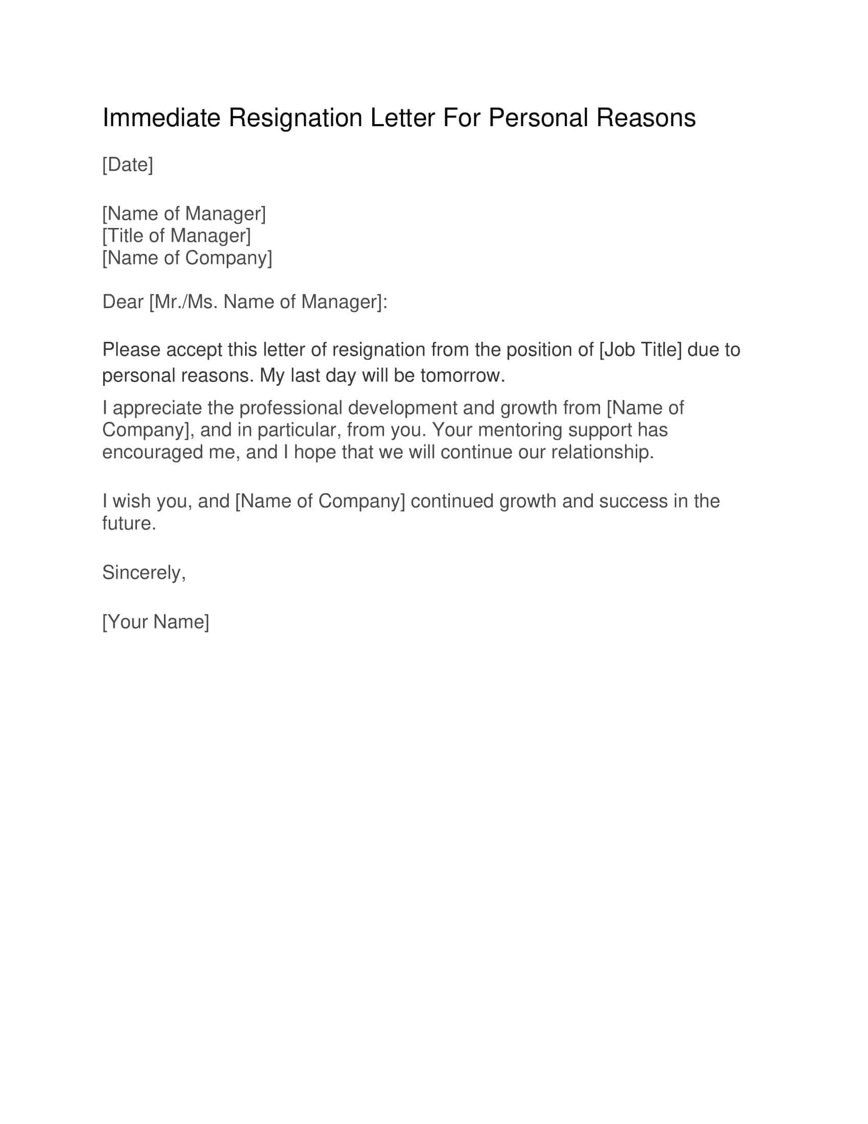 Free Printable Immediate Resignation Letter Template Craft A Quick Exit free-printable-immediate-resignation-letter-template-craft-a-quick-exit