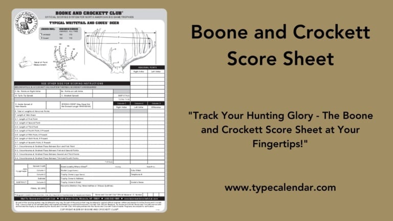 Free Printable Boone And Crockett Score Sheet [PDF] Mule Deer
