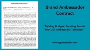 Free Printable Brand Ambassador Contract Templates [PDF, Word] Sample