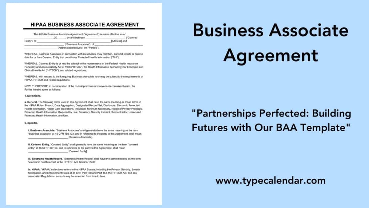 Free Printable Business Associate Agreement (BAA) Templates [Word]