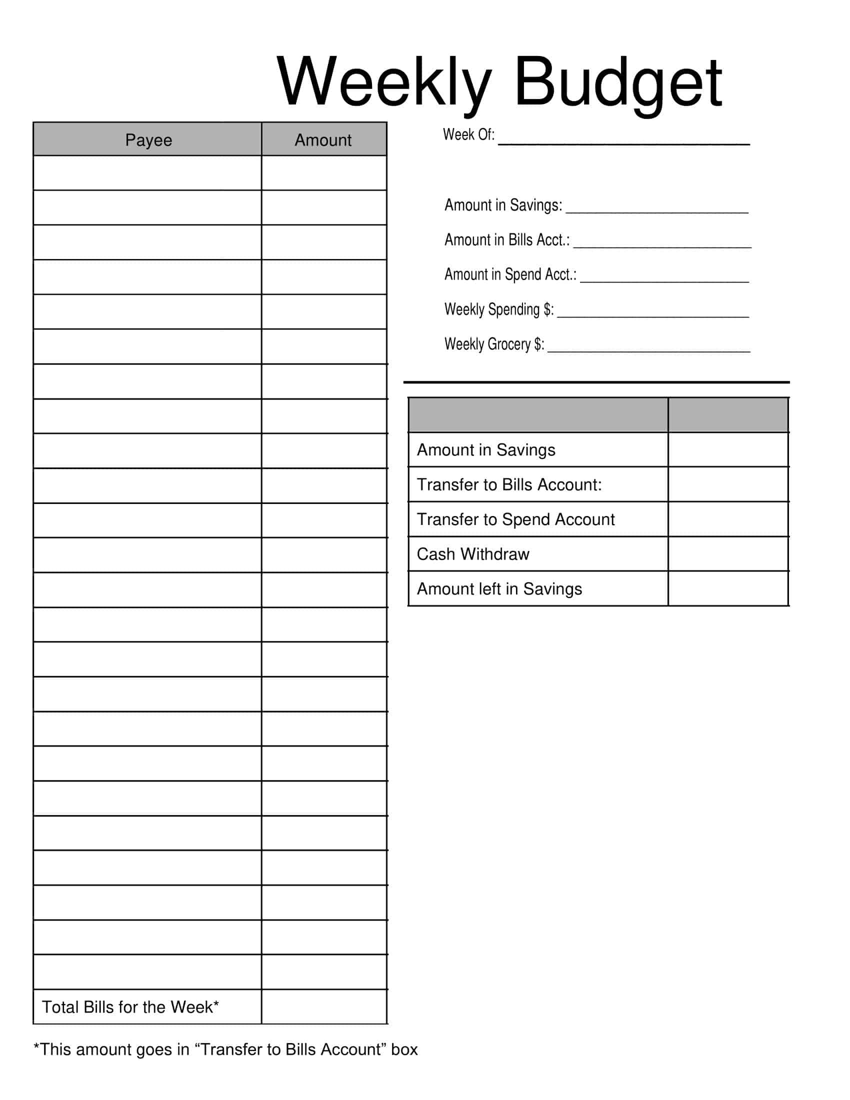 Free Printable Weekly Budget Templates Google Sheets Excel PDF Free Printable Weekly Budget Templates Google Sheets Excel PDF