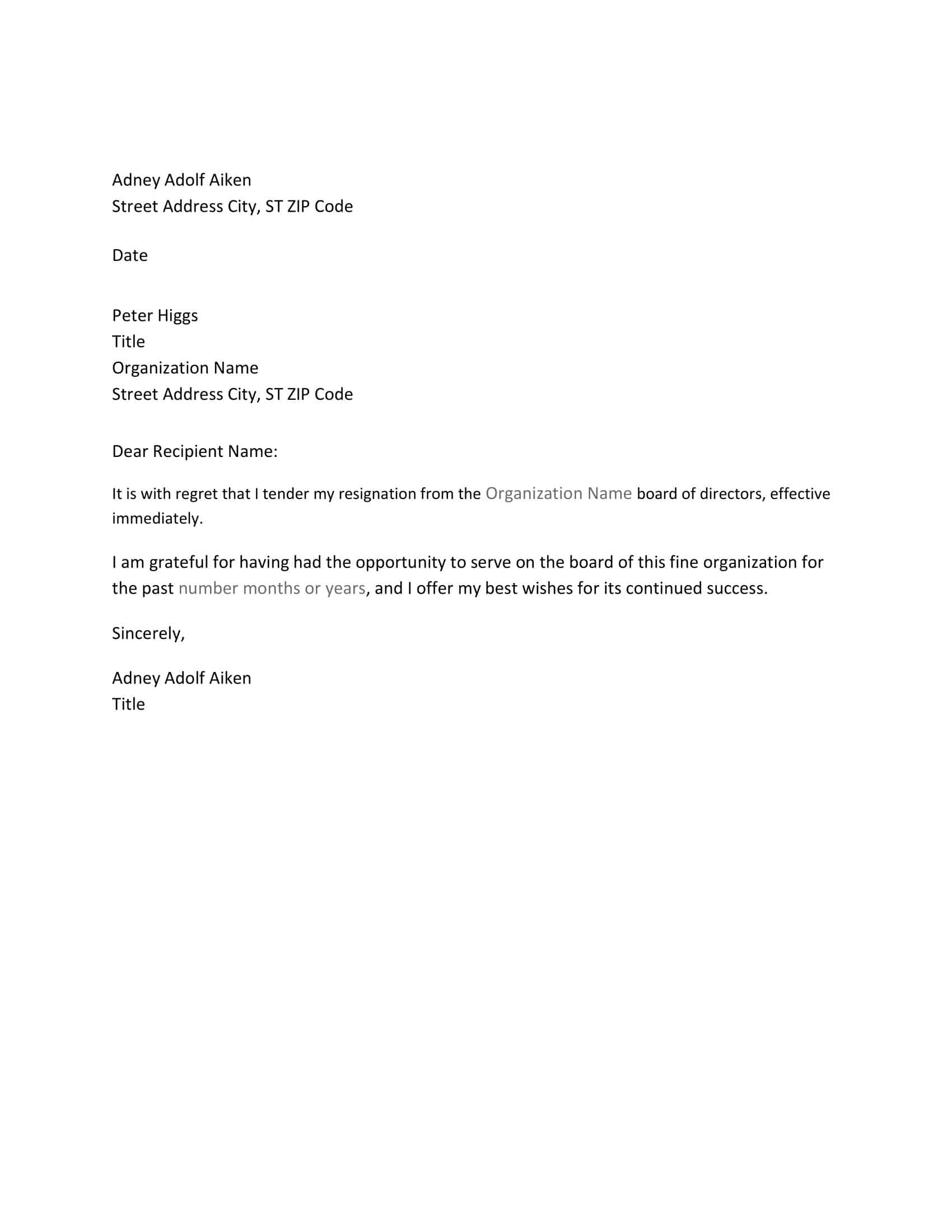 Free Printable Immediate Resignation Letter Templates PDF Word Free Printable Immediate Resignation Letter Templates PDF Word