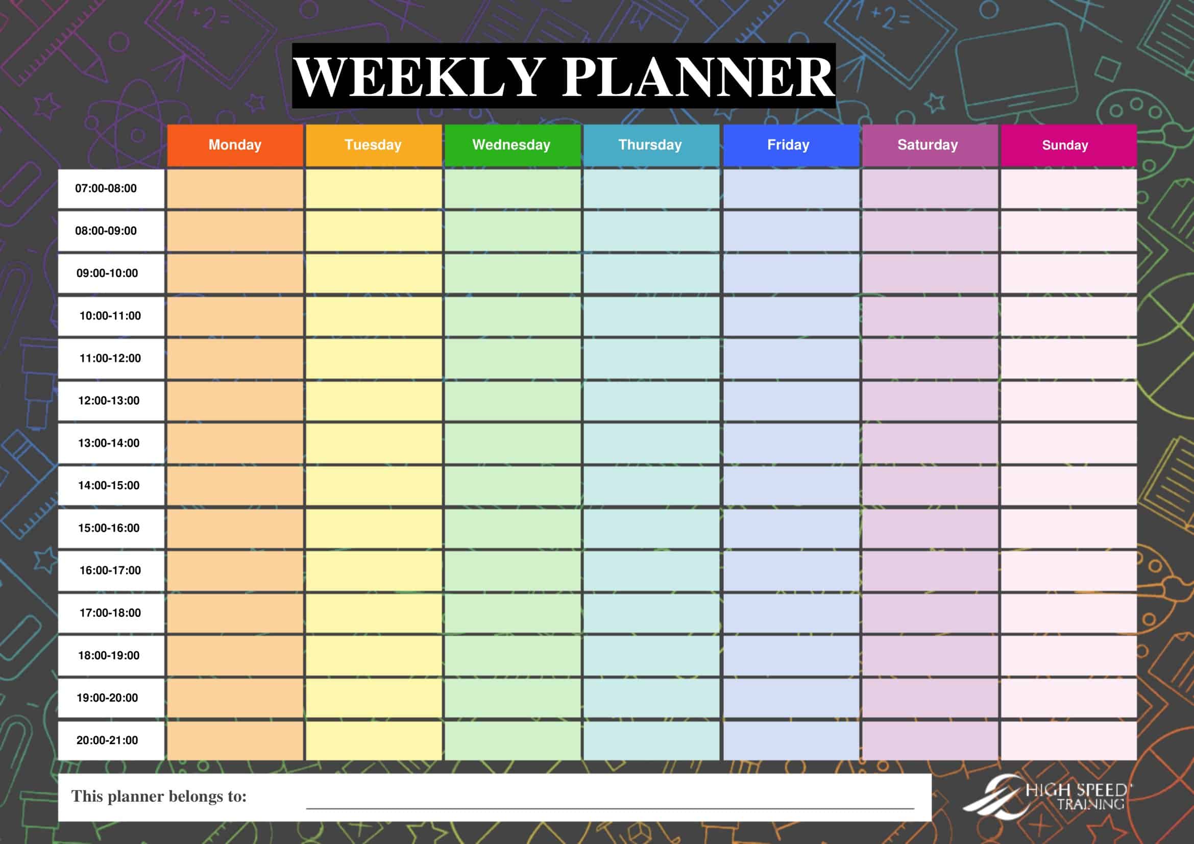 Excel Template Weekly Schedule