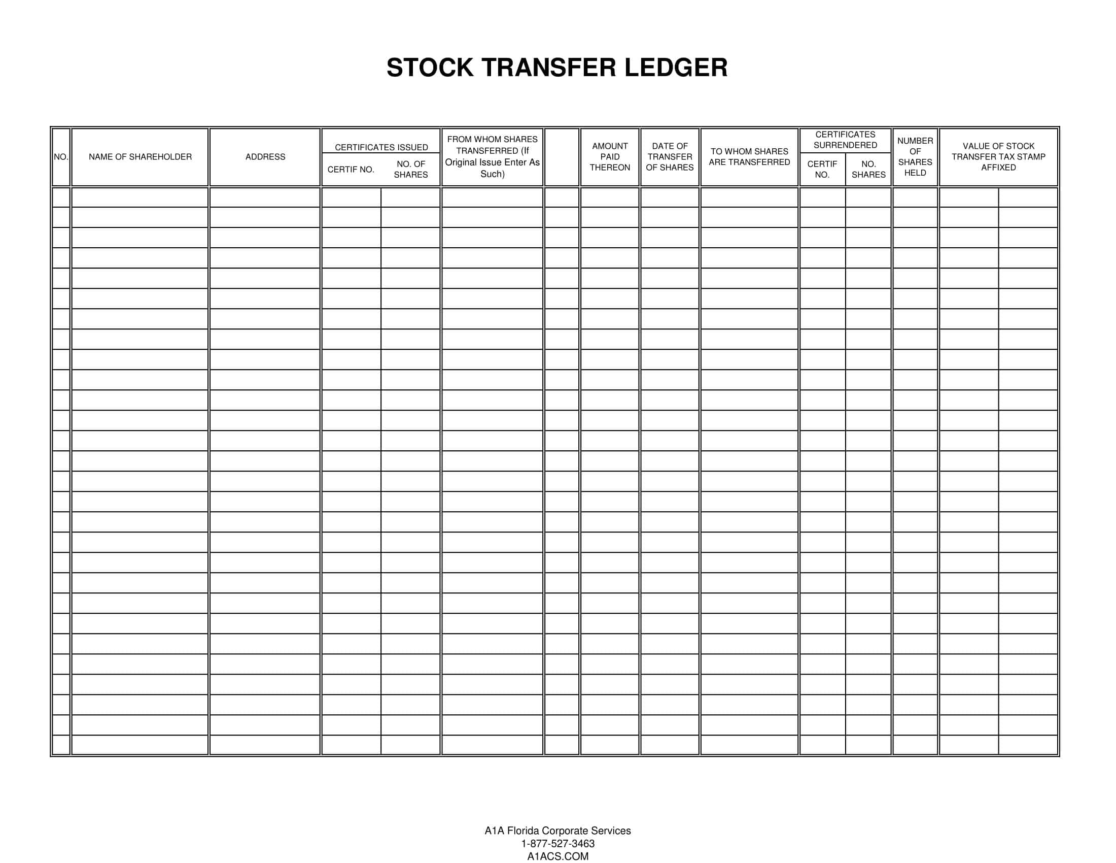 Free Printable Stock Ledger Templates Excel PDF Word Free Printable Stock Ledger Templates Excel PDF Word