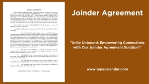 Free Printable Joinder Agreement Templates [PDF, Word] Format