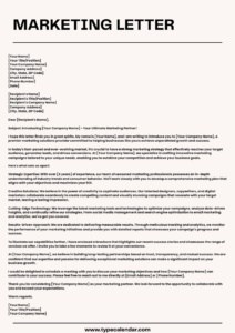 Free Printable Marketing Letter Template [Drive Engagement] Word, PDF