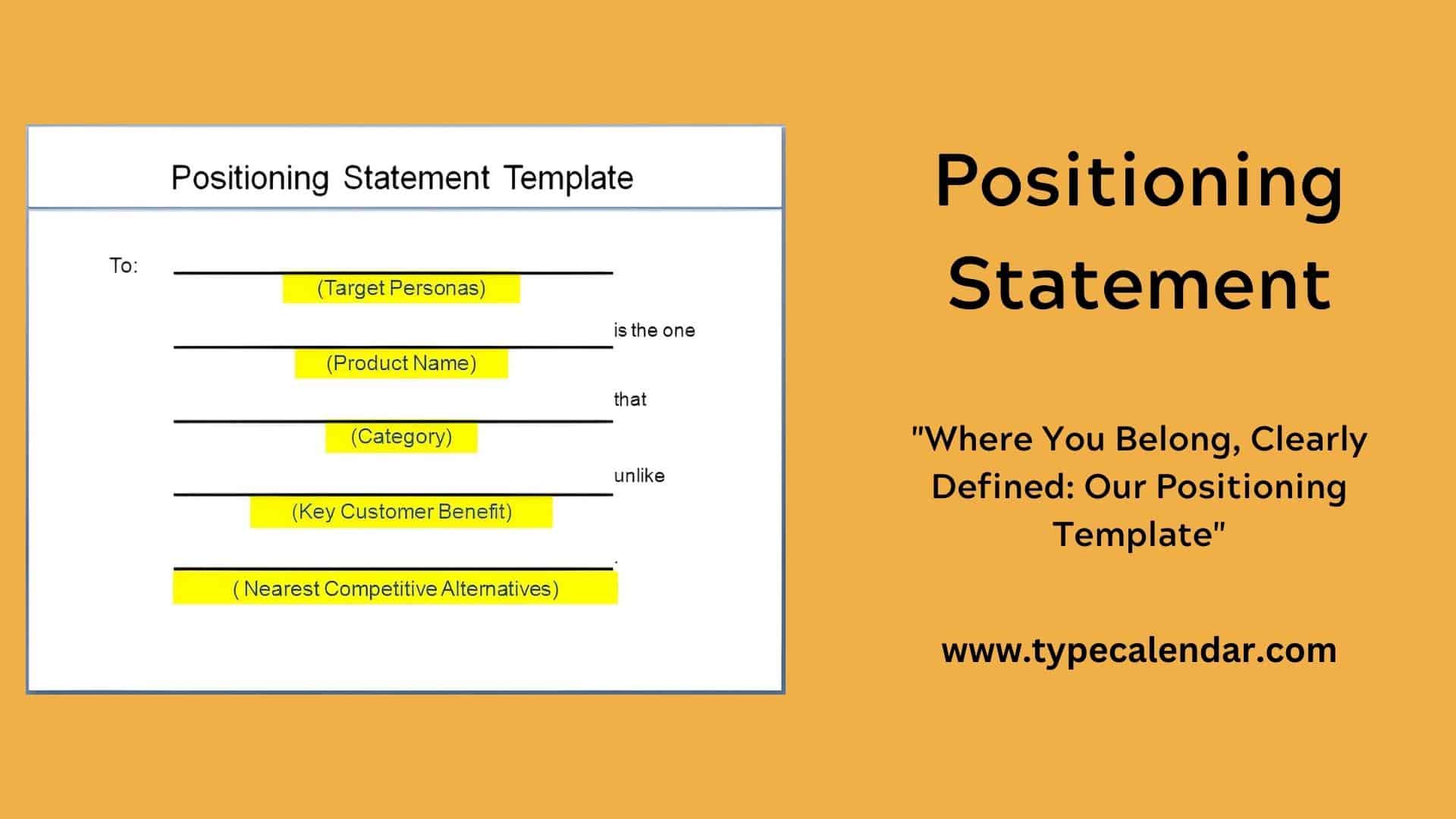 Free Printable Positioning Statement Templates Example Word