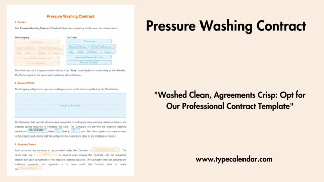 Free Printable Pressure Washing Contract Templates [PDF] Examples