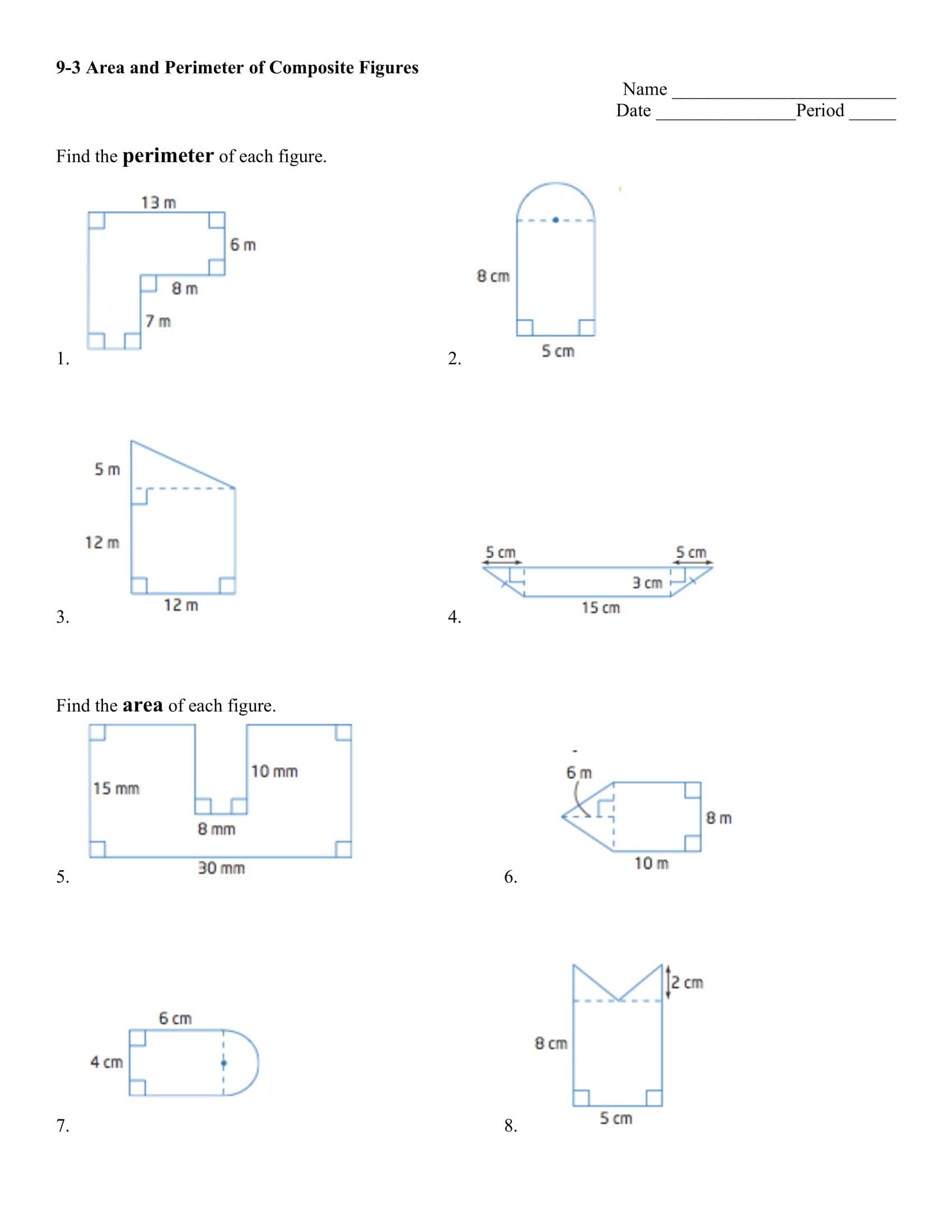 Free Printable Worksheets On Area And Perimeter