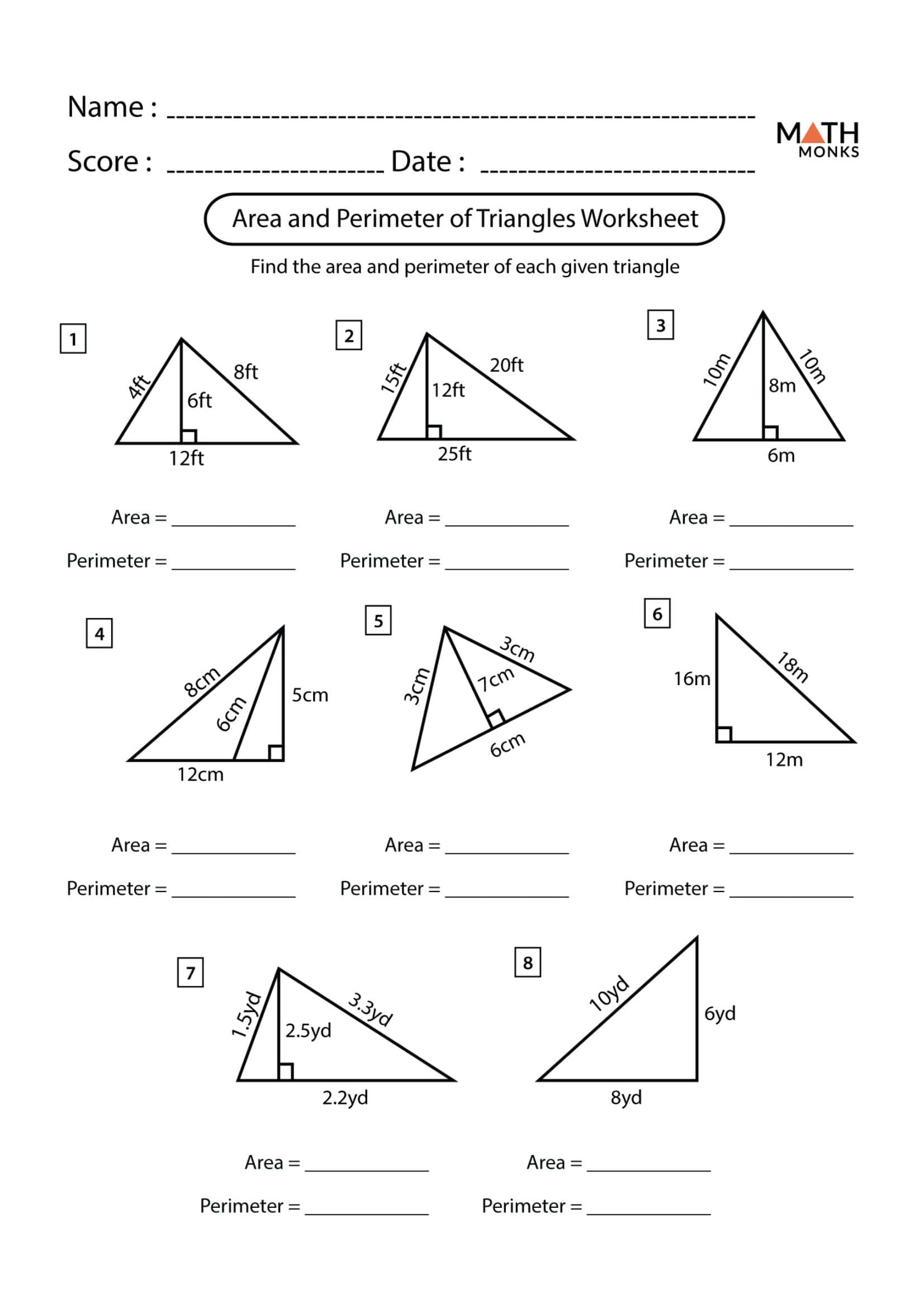 Free Printable Worksheets On Area And Perimeter