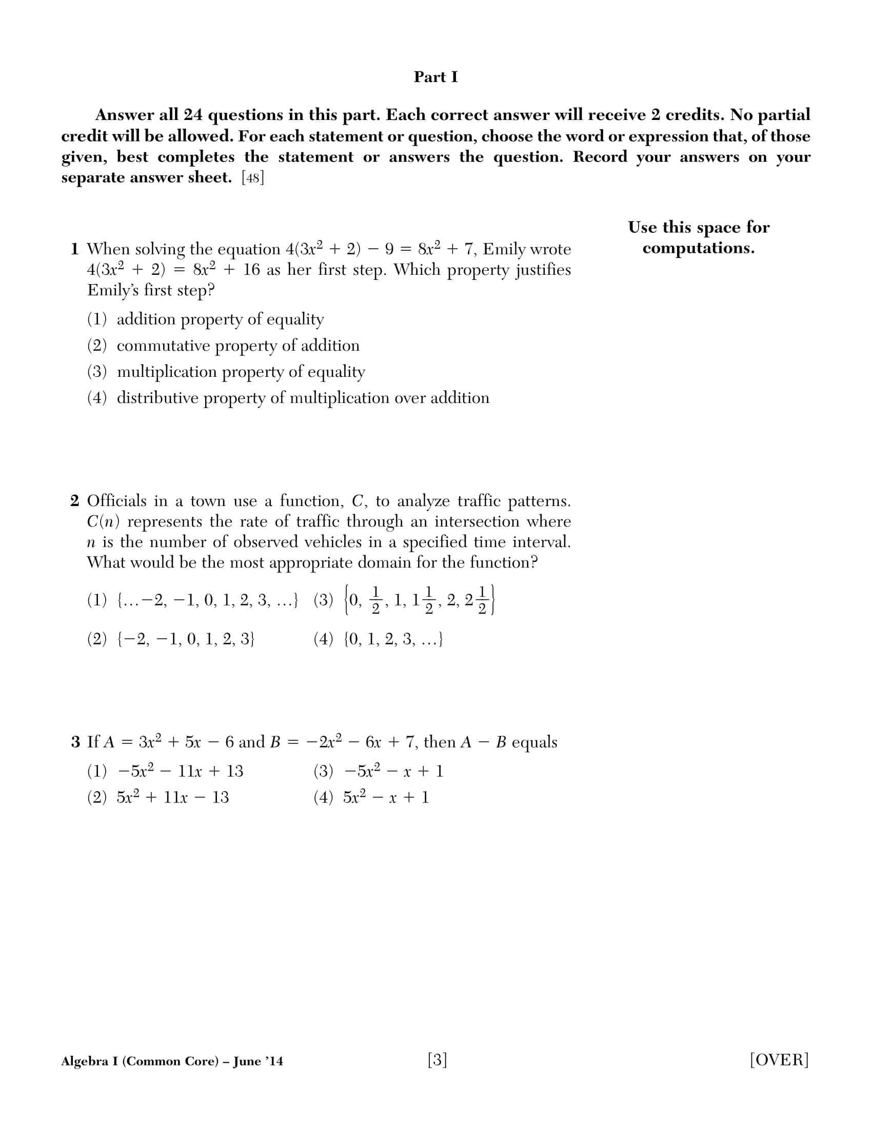 Printable Math Core Curriculum Worksheets