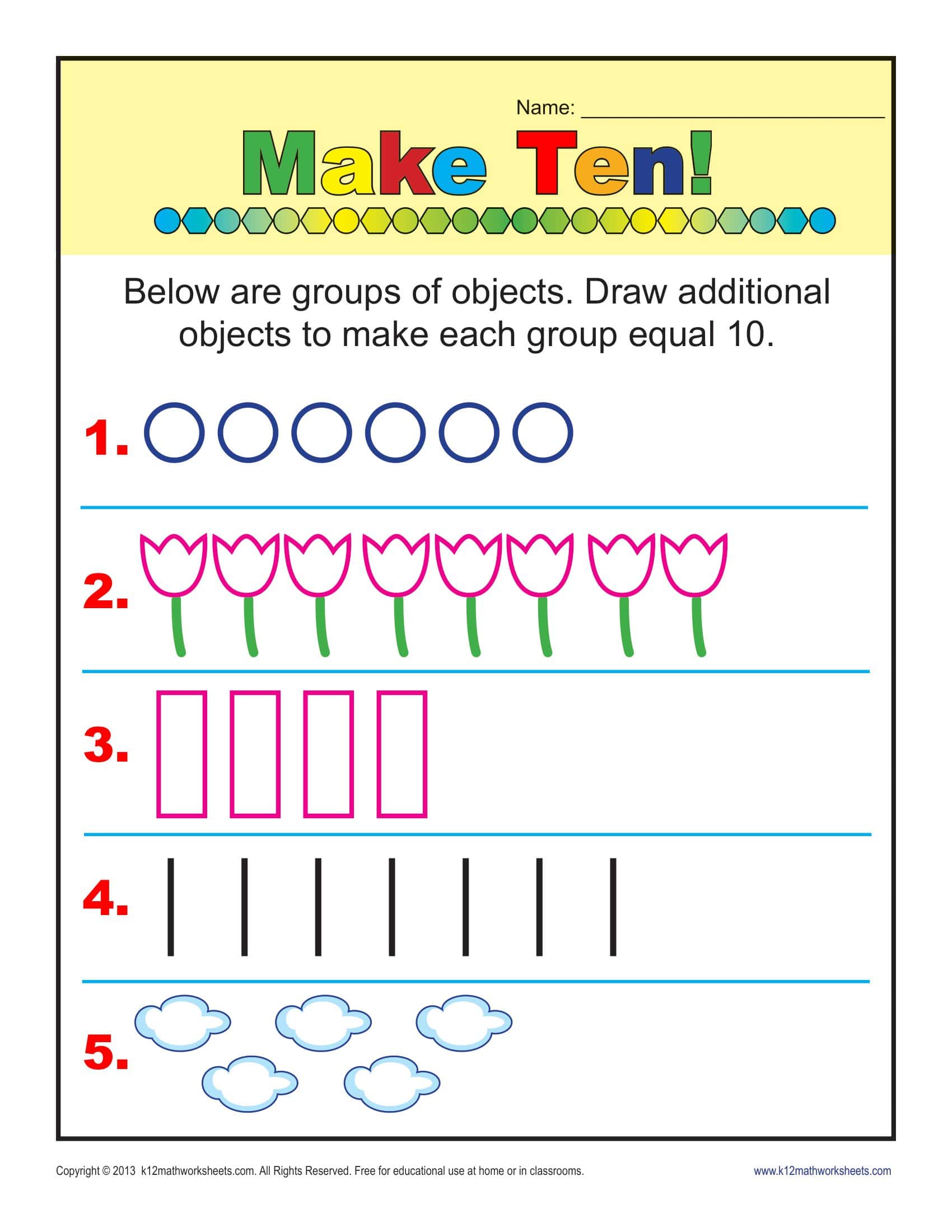 Free Printable Kindergarten Math Addition Worksheets PDF 
