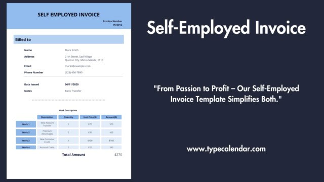 Free Printable Self-Employed Invoice Templates [Word, PDF] Hours Worked