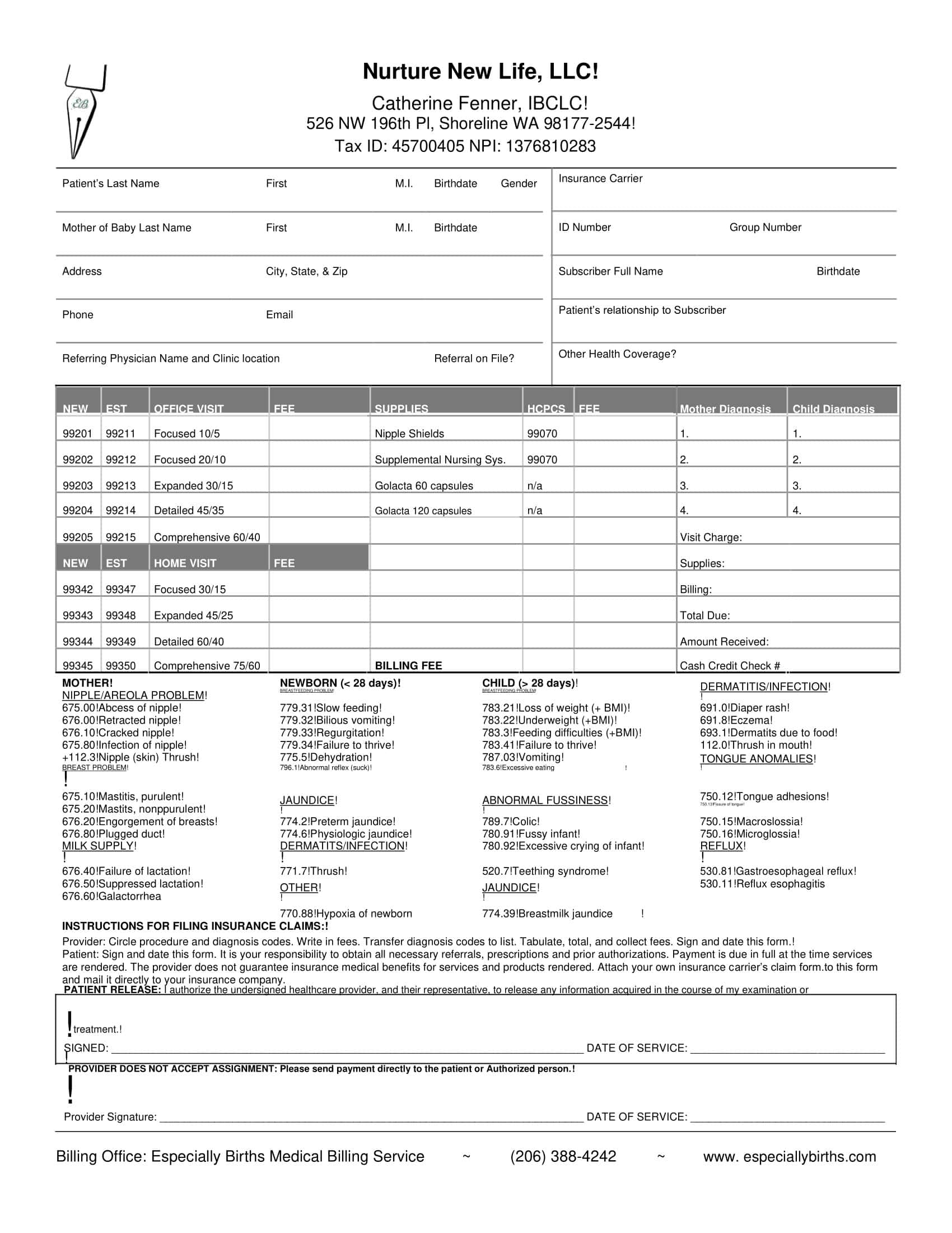Free Printable Superbill Templates PDF Psychotherapy Speech
