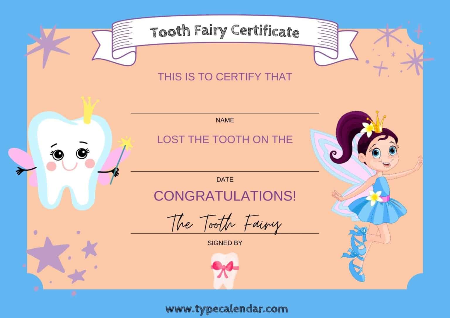 39+ Free Printable Tooth Fairy Certificate Templates [PDF]