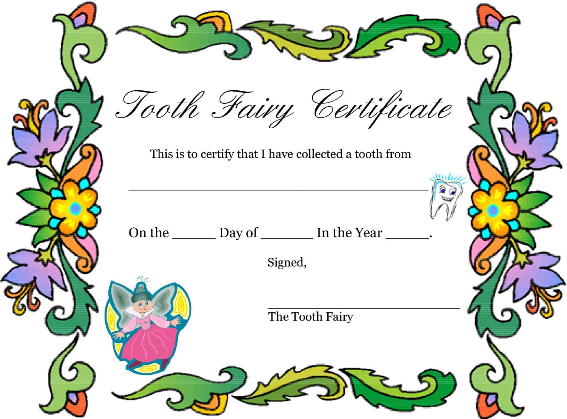 39 Free Printable Tooth Fairy Certificate Templates PDF 39 Free Printable Tooth Fairy Certificate Templates PDF