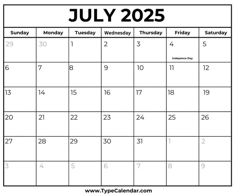 July 2025 Calendars - Free Printable Templates