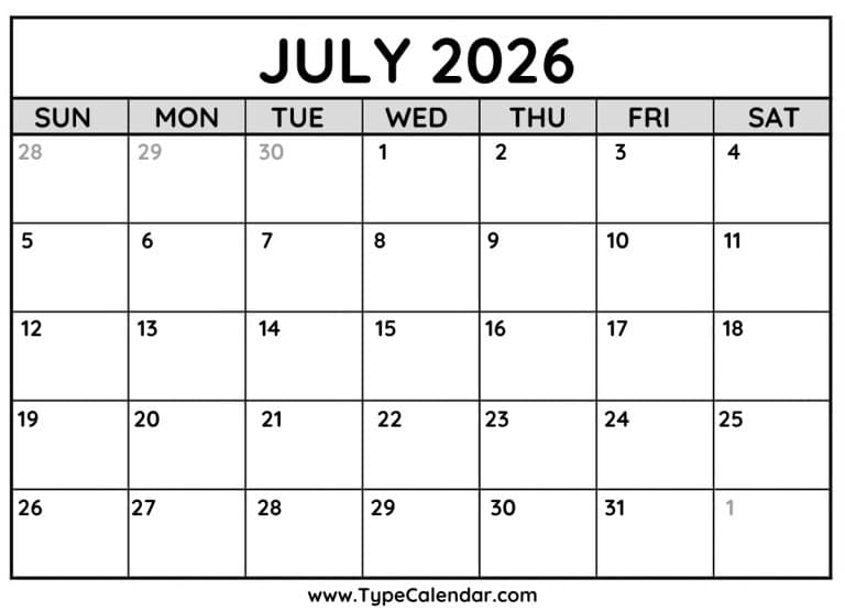 2026 Calendar - Free Printable Calendar With Holidays