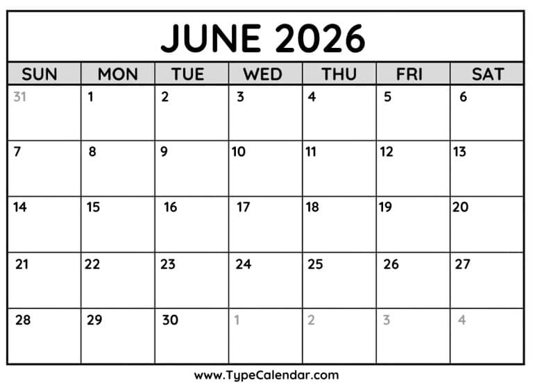 Free Printable Monthly Calendar 2026 - 12 Months [Printable]