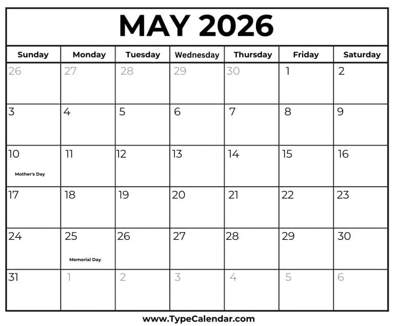 May 2026 Calendars - Free Printable Templates