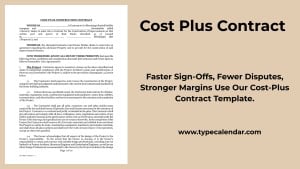 50+ Free Printable Cost Plus Contract Templates [PDF]