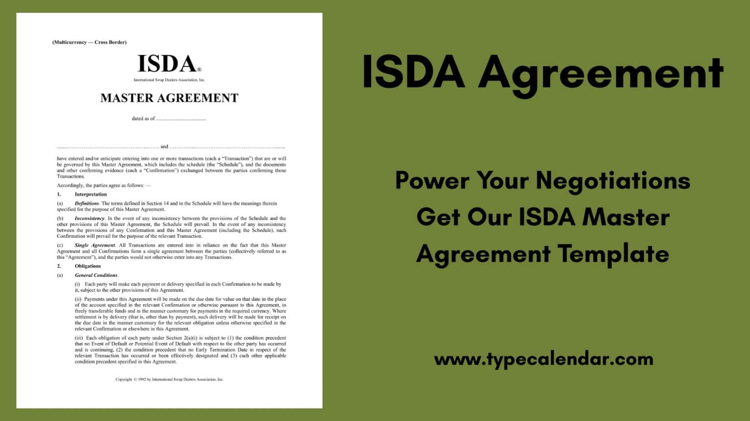28+ Free Printable ISDA Master Agreement Templates [PDF]